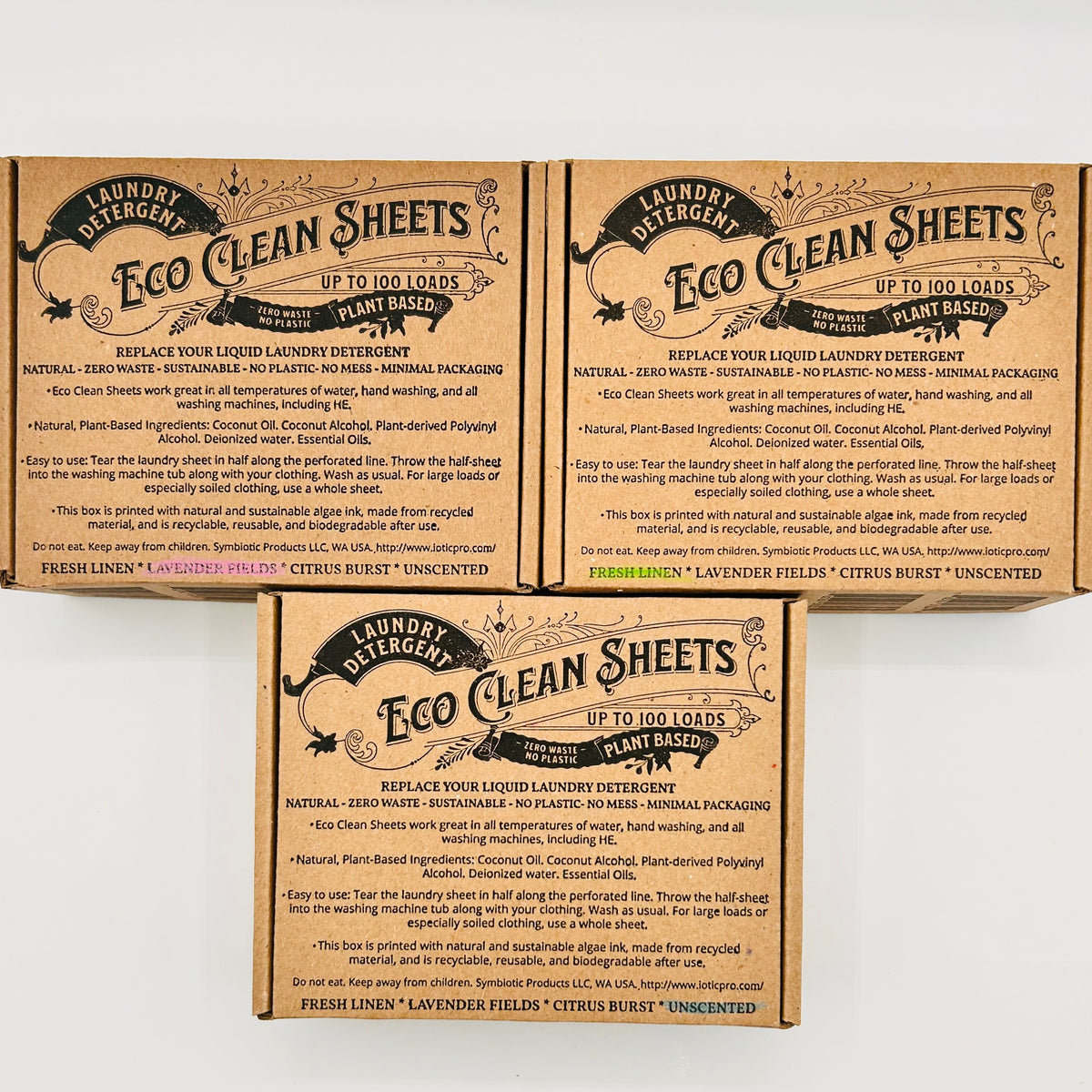 Symbiotic Products, 100 LOADS! Laundry Detergent Sheets – Bee Zero Plastic